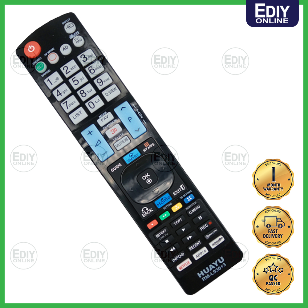 [𝐅𝐑𝐄𝐄 𝟐𝐱𝐀𝐀𝐀 𝐁𝐀𝐓𝐓𝐄𝐑𝐘] RM-L930+3 RM-L930 LG SMART TV REMOTE CONTROL NETFLIX AMAZON ALAT KAWALAN ...