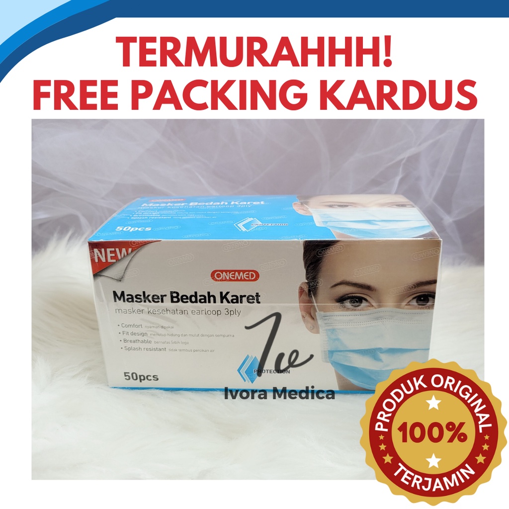 Onemed Medical Earloop Mask Box Of 50 - Blue | Shopee Malaysia