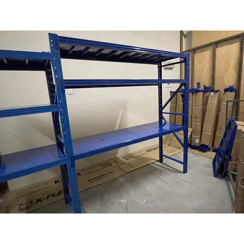 HEAVY DUTY RACK BESI RAK STORAGE Boltless Serbaguna Storage / Metal ...