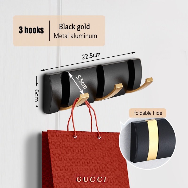 [MY Stock] Aluminum Folding Hook Hidden Hook Bathroom Hanger Storage ...