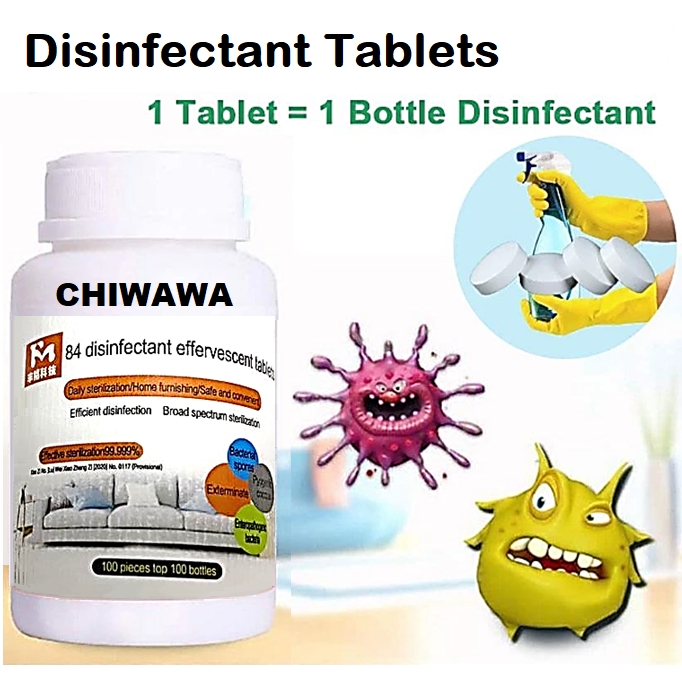 100 Tablet Chlorine Dioxide Germs Disinfectant Effervescent Tablets ...