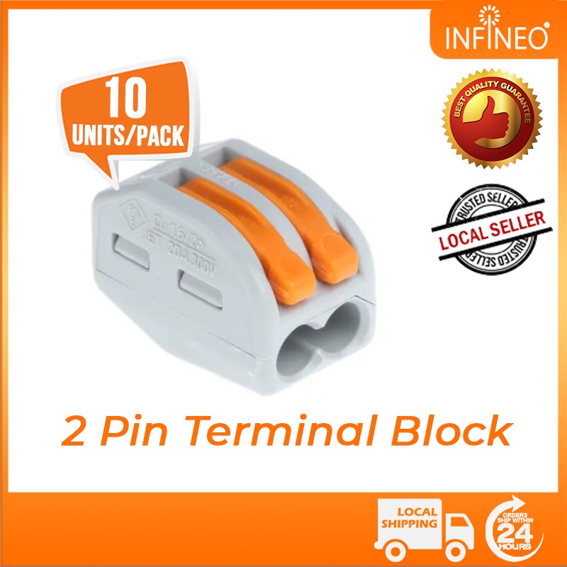2 Pin Electric Terminal Block Wire Quick Cable Connector | Shopee Malaysia