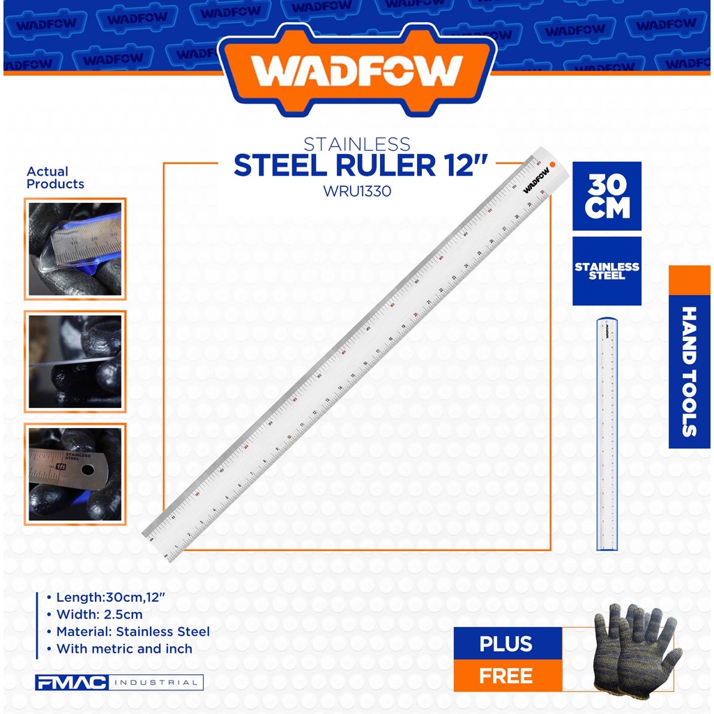 WADFOW by INGCO Industrial Stainless Steel Ruler 12" WRU1330 + FREEBIES ...
