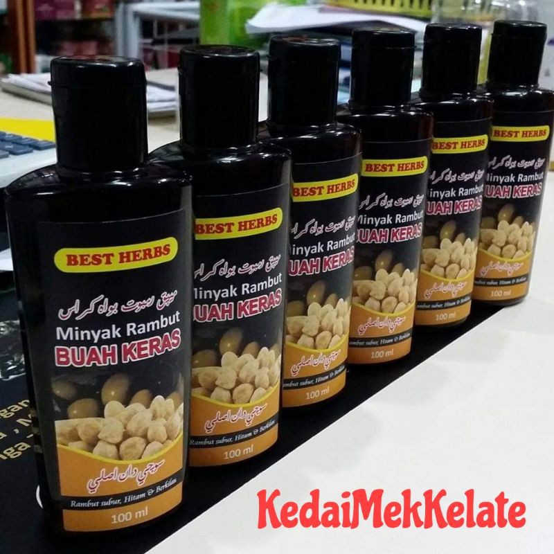BEST HERB MINYAK RAMBUT BUAH KERAS 110ml | CEGAH UBAN | SHINING RAMBUT ...