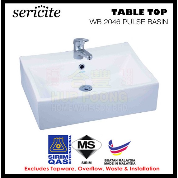SERICITE WB 2046 Pulse Basin Table Top or Wall Hung Ceramic Wash Basin ...