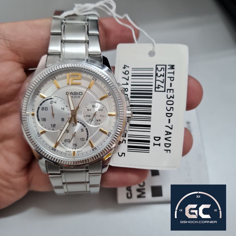 CASIO ORIGINAL MTP-E305D-7AVDF/MTP-E305D-7A/MTP-E305D MEN STAINLESS STEEL | Shopee Malaysia