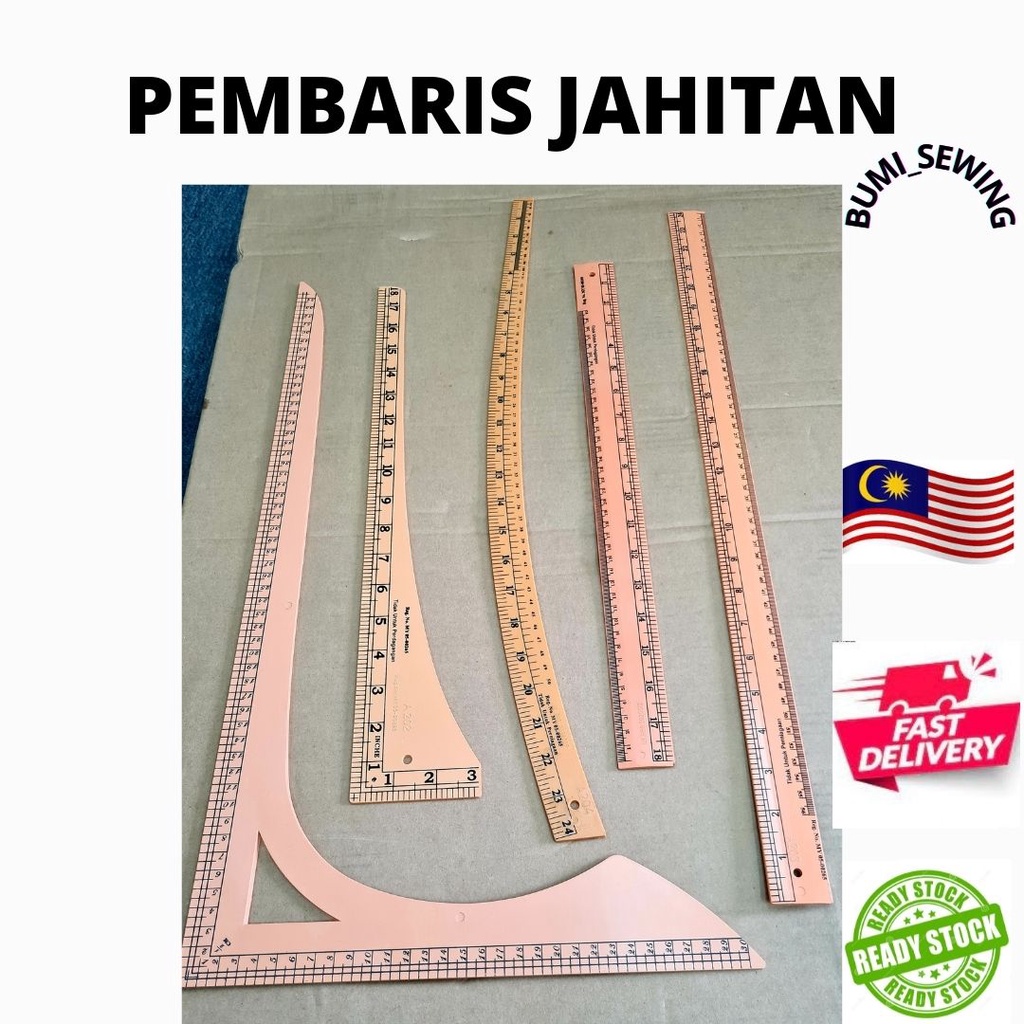 Pembaris Jahitan/ Tailoring Ruler/ Ruler Plastic (READY STOCK) | Shopee ...