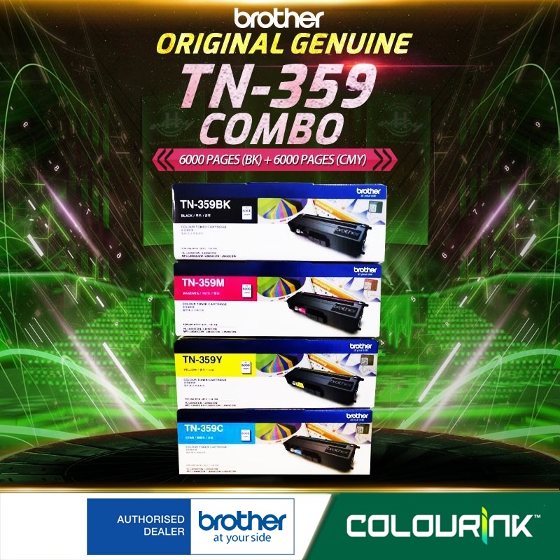 Brother Original TN-359 TN-359BK Black TN-359M Magenta TN-359Y Yellow ...