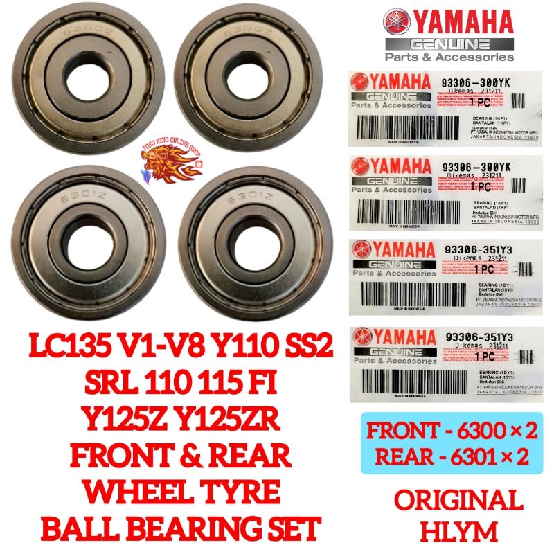 6300-6301 ORIGINAL YAMAHA LC135 V1-V8/SRL 110 115 FI/125Z 125ZR Y125Z/Y110 SS1 SS2 BEARING DEPAN ...