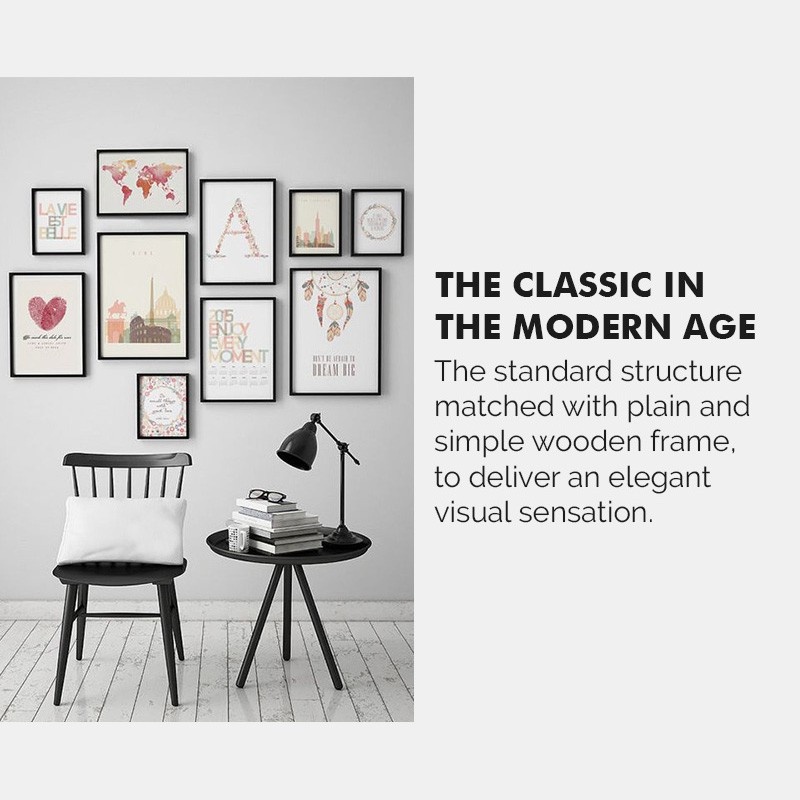 Ikea Flat A3 A4 Black Picture Frame Composite Wood with Shatterproof ...