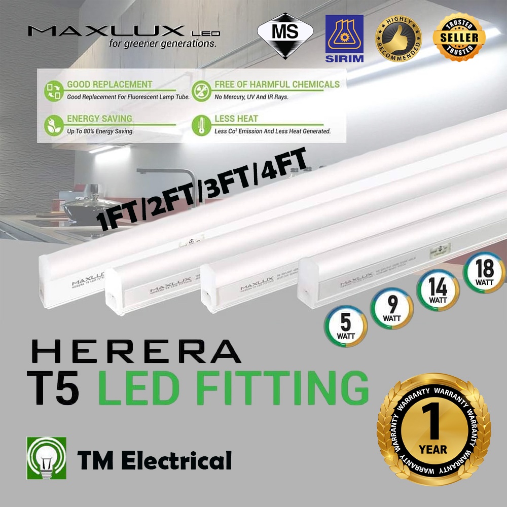 Maxlux High Grade LED T5 Tube Light Lighting Drop Curve Light Ceiling Light Lampu Plaster Siling ...