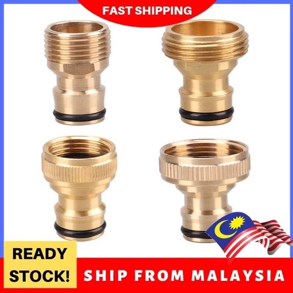 1/2" 3/4" Quick Connector Brass nipple Faucet Water Gun Adapter Garden ...