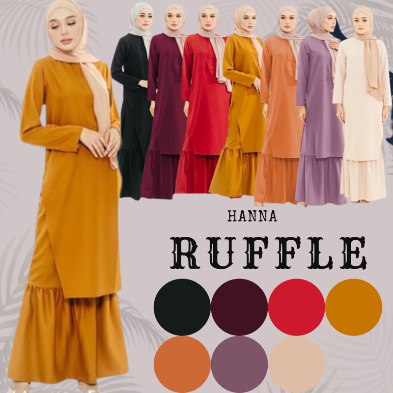 HANNA RUFFLE Baju Kurung Raya 2022 Ready Stock By Haurabelle | Shopee ...