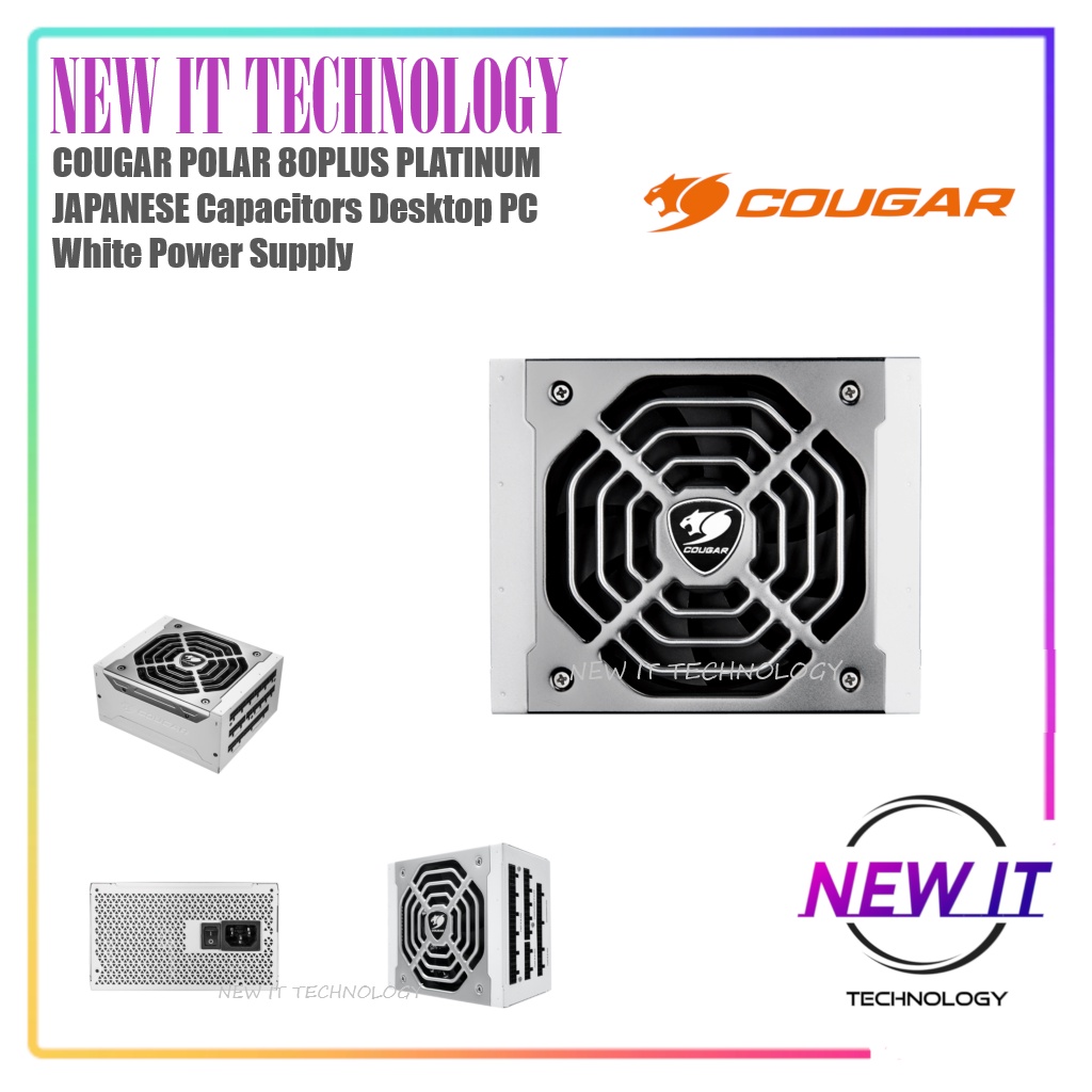 COUGAR POLAR 80PLUS PLATINUM JAPANESE Capacitors Desktop PC White Power ...