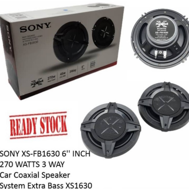 SONY XS-FB1630 6'' INCH 270 WATTS 3 WAY Car Coaxial Speaker System ...