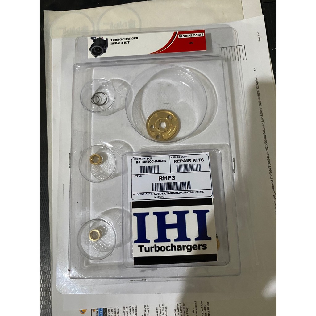 Repairkit TURBO CHARGER RHF3 FOR TURBO IHI | Shopee Malaysia