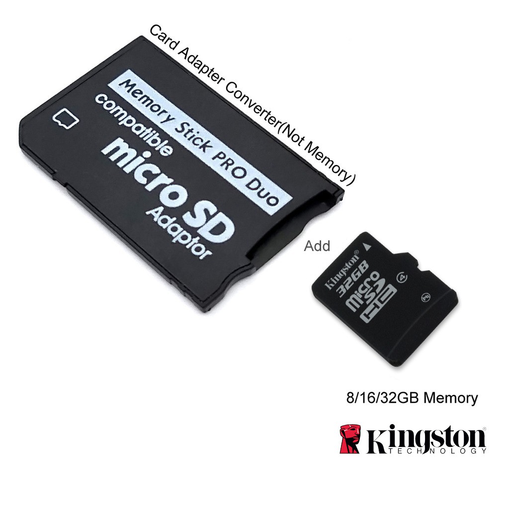 Micro SD to Memory Stick MS Pro Duo PSP Card Adapter Converter Add 32GB ...
