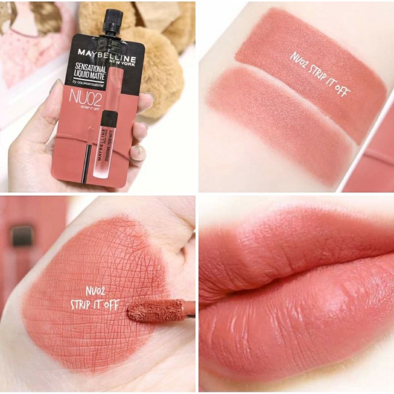 Maybelline Sensational Liquid Matte Lip Sachet With Pink Orange Tone ...