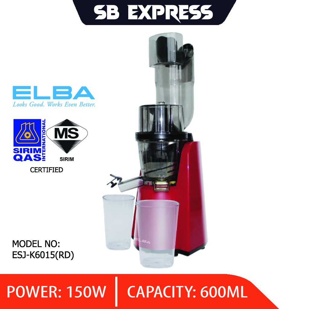 ELBA Slow Juicer / Cold Pressed Juicer ESJ-K6015(RD) SIRIM CERTIFIED ...