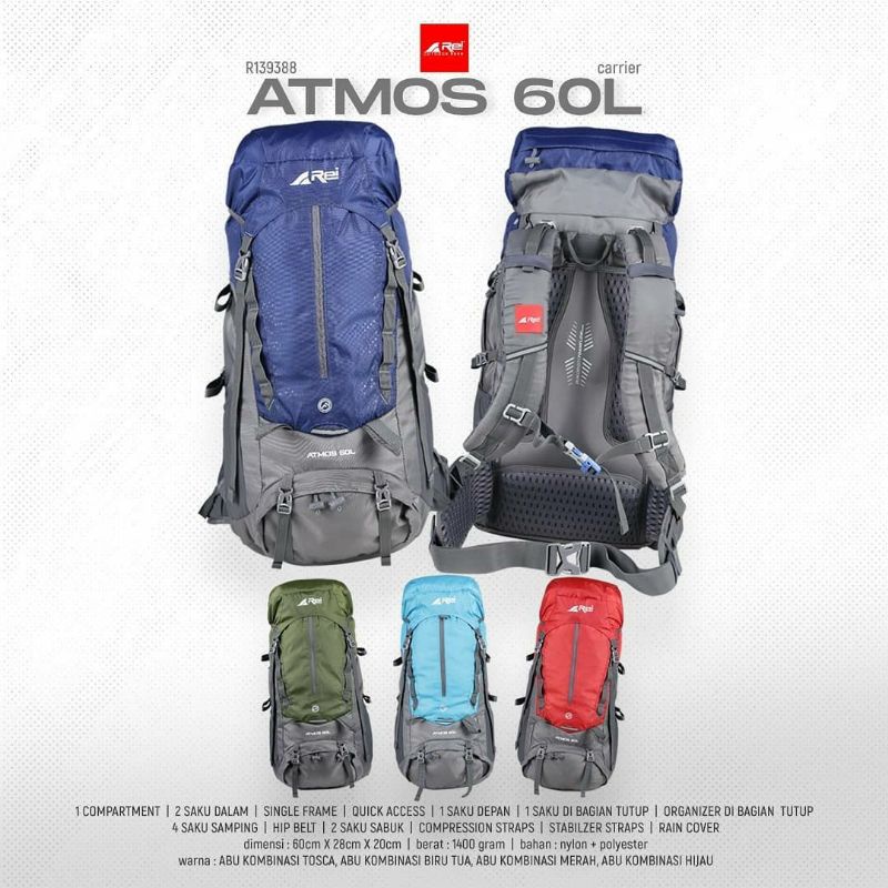 Arei Atmos 60 Liter rei Atmos 60 Liter Backpack Mountain Bag / AREI ...