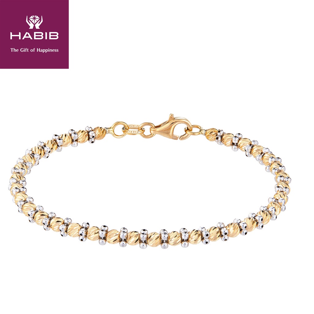 HABIB Oro Italia 916 Yellow and White Gold Bangle GB8003-BI (22K Gold ...