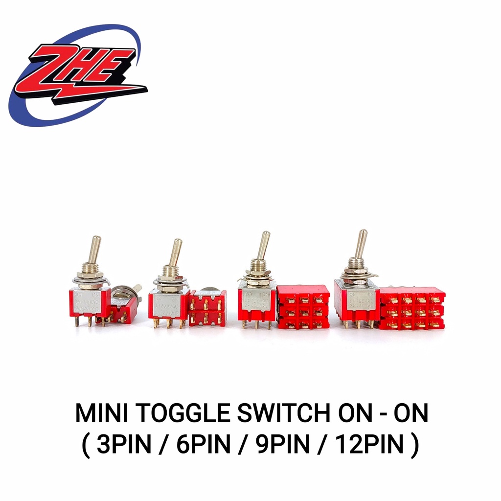 (3/6/9/12PIN) ON-ON Mini Small Toggle Switch SPST 5A 125V AC/3A 250V (1000888/0889/0890/0891 ...