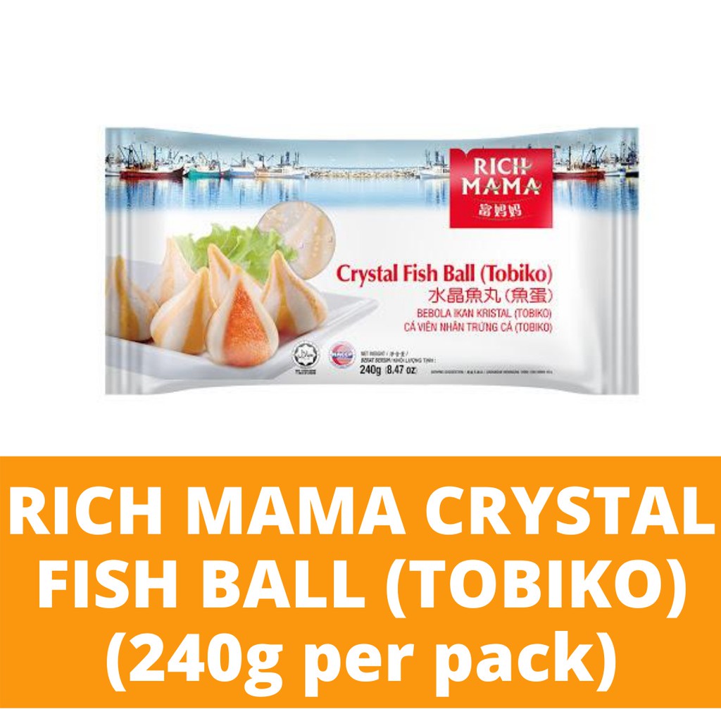 Rich Mama Crystal Fish Ball Tobiko (240g) 水晶鱼丸 Sung Tao Frozen ...