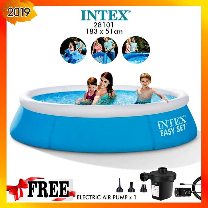 INTEX 28101 (NP78) EASY SET Pool 183 x 51cm Large Size Inflatable ... INTEX 28101 (NP78) EASY SET Pool 183 x 51cm Large Size Inflatable ...