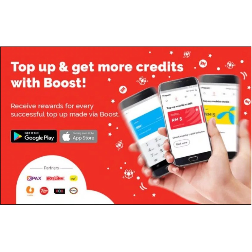 Boost credit reload - 2.1% Fee | Shopee Malaysia