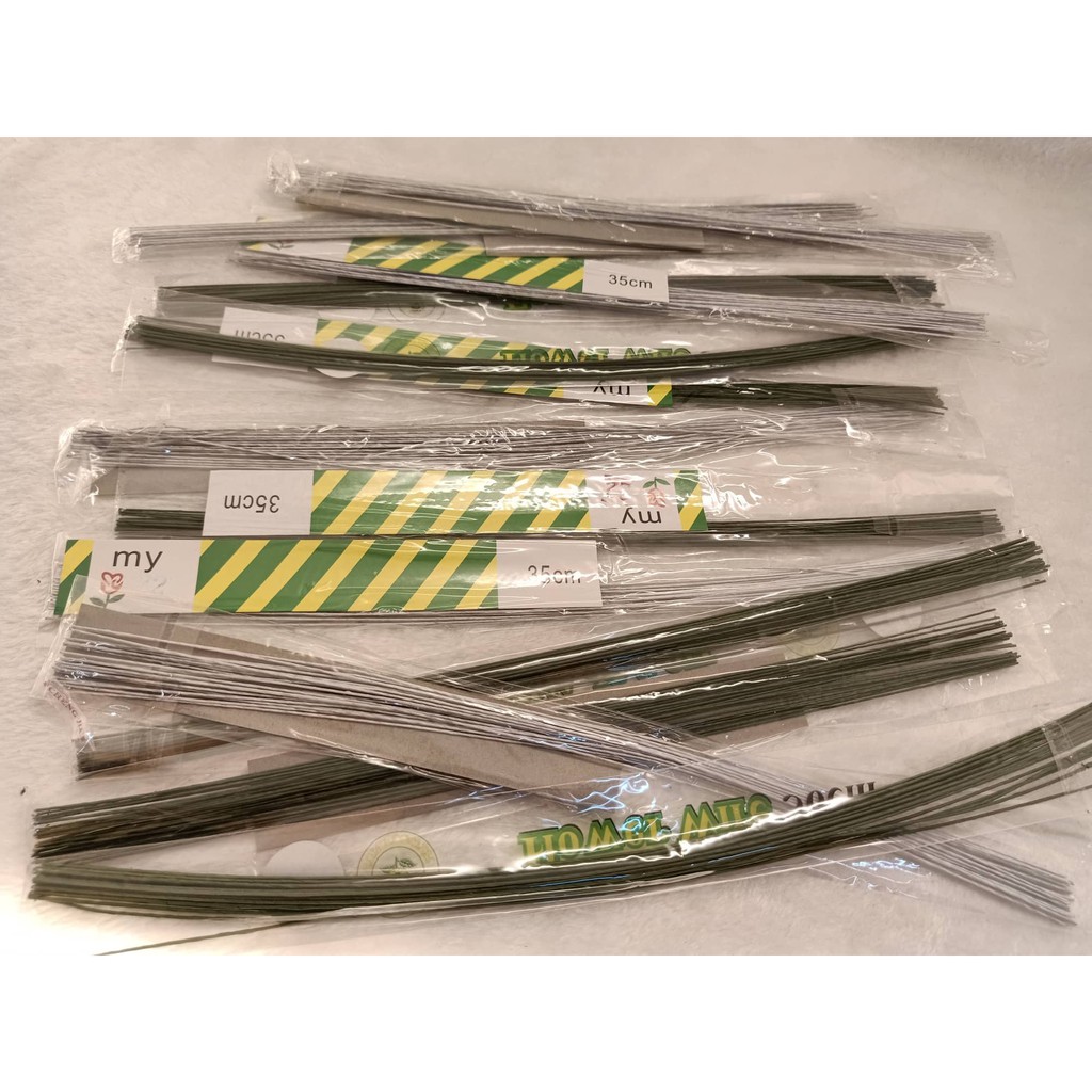 Dawai Bunga Floral Wire Hijau Putih Size 16 ~ 30 | Shopee Malaysia