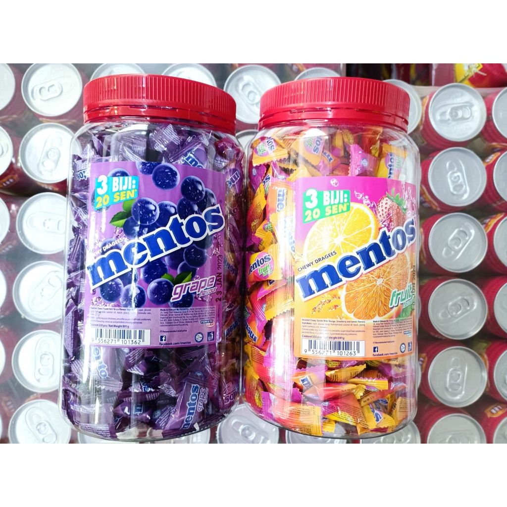 MENTOS JAR GRAPE/FRUIT 330PCS | Shopee Malaysia