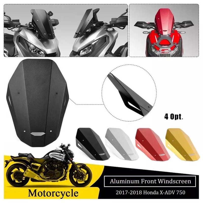 Honda X-ADV 750 XADV 750 ADV750 CNC Aluminum Motorcycle Windshield Windscreens VISOR Wind ...