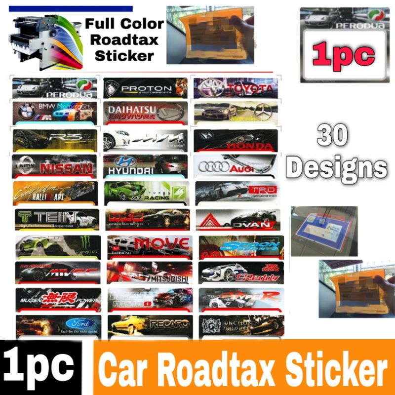 Car Roadtax Sticker Kereta Proton Perodua Toyota city r3 myvi bmw ...