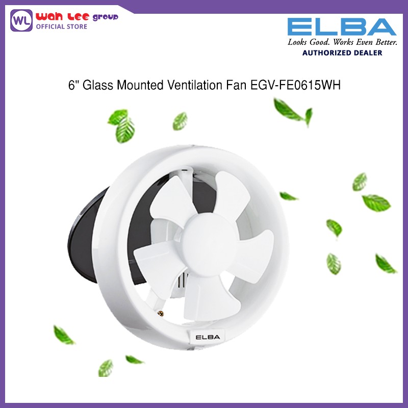 Elba 6" EGVF-E0615(WH) / 8" EGVF-E0815(WH) Glass Mounted Ventilation ...
