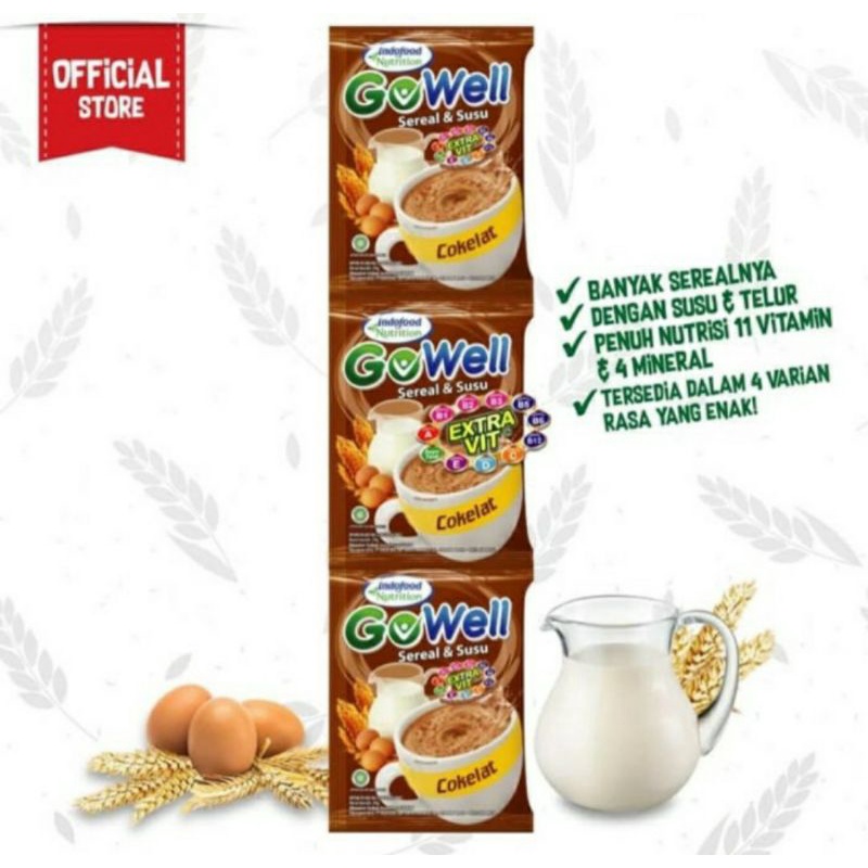 Indofood Go Well Cereal & Milk Contents 10 | Shopee Malaysia