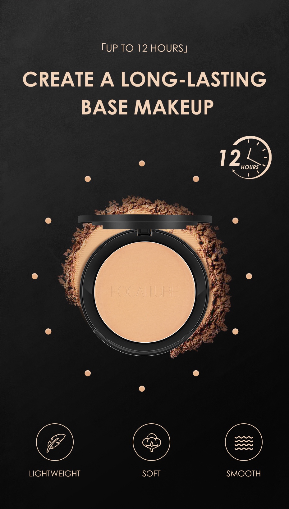 FOCALLURE Oil Control Pressed Powder Matte With Sponge & Mirror Setting ...