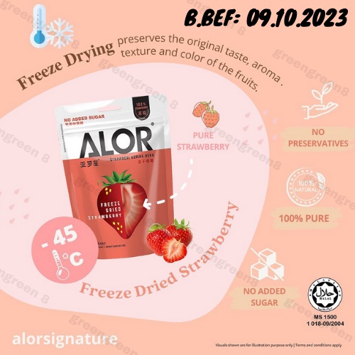 ALOR Freeze Dried Strawberry 15g (HALAL) 冻干草莓 | Shopee Malaysia
