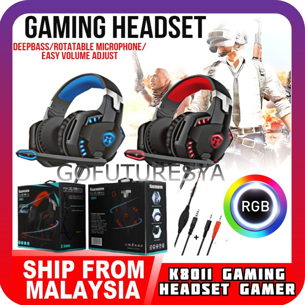 (SHIP FROM SELANGOR) K8011 Gaming Headset Gamer Surround Sound Stereo ...