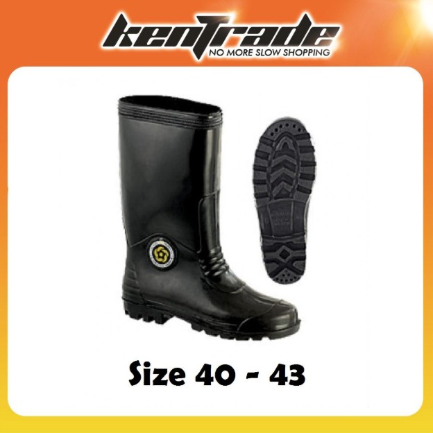 Korakoh Rubber Boot / Rubber Shoe / Rain Boot 13 High (Black) | Shopee Malaysia