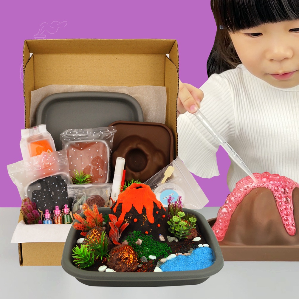 2in1 STEAM Volcano Eruptions Science Experiment Craft Kit For Kids ...