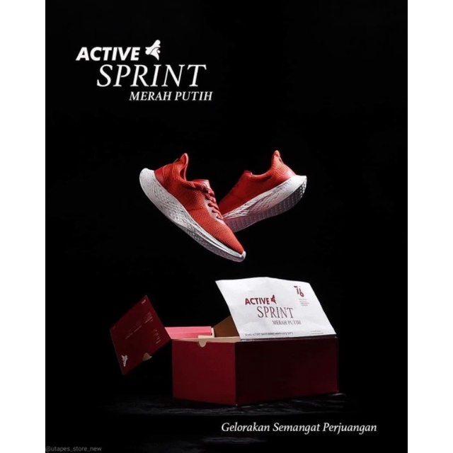 PUTIH MERAH Sneakers Sport Active Sprint Red And White | Shopee Malaysia
