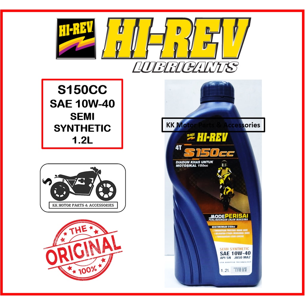[100% ORIGINAL !!!] HI-REV HIREV S150CC SAE 10W-40 10W40 SEMI SYNTHETIC ...