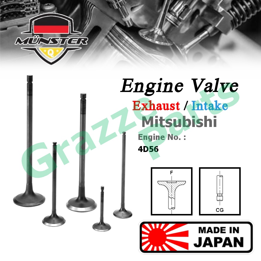 (4pc) Münster Engine Valve Exhaust (27.5mm) / Intake Inlet (31.5mm) for ...