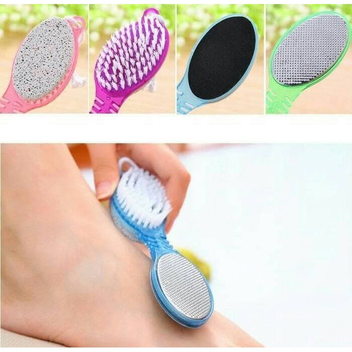 Pedicure Paddle Brush 4 in 1/calluses Foot Scrub Tool Pumice Handle ...