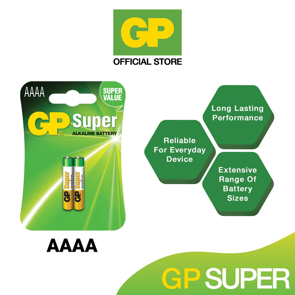 GP Battery Super Alkaline AAAA/E96 Suitable for Pen Stylus, Specialty ...