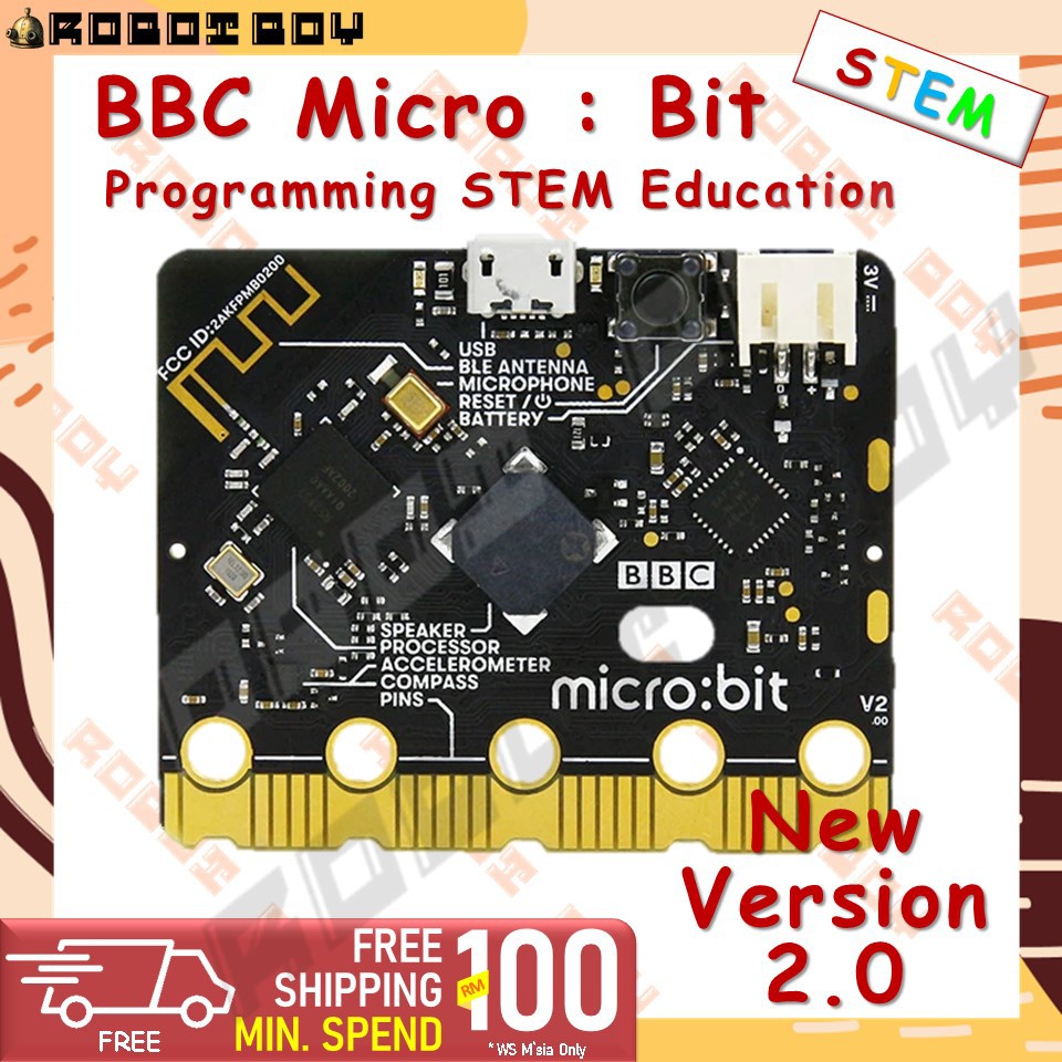 🔥Ready Stock🔥BBC Microbit v2/Micro:bit V2.0 Programmable Coding Beginner Starter Learning Kit ...