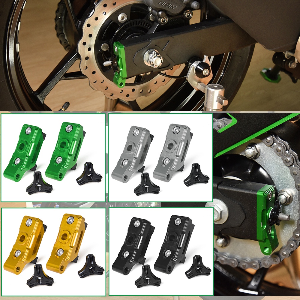 NINJA400 Motorcycle Rear Axle Fork Spindle Chain Adjuster Blocks ...