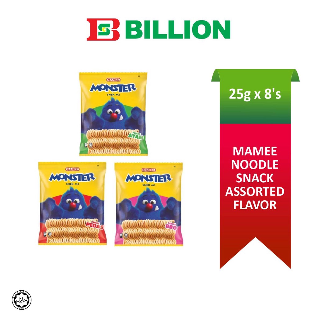 MAMEE MONSTER Noodle Snack - 25g x 8's ( Assorted ) | Shopee Malaysia