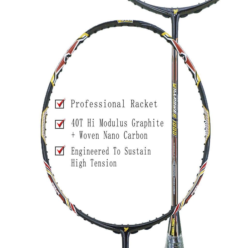 YANG YANG Professional Level 40T Graphite Racket Willpower 1000 All ...