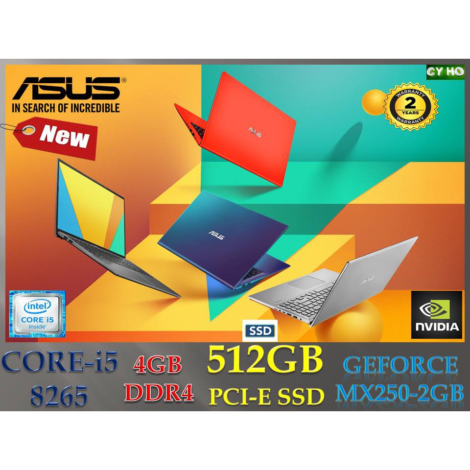 Asus Vivobook A512F 15.6" FHD Laptop Transparent Silver ( I5-8265U, 4GB ...